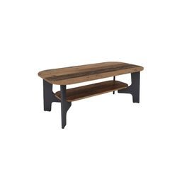 ByLiving Couchtisch JONNY in Old Wood / Anthrazit - (B) 110 x (H) 42,5 x (T) 55 cm | Gr.: onesize