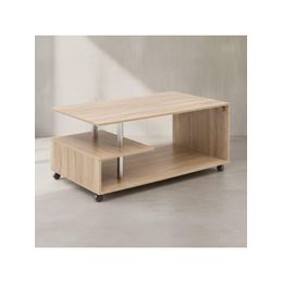 KADIMA DESIGN Couchtisch | Sonoma, 105x48.5x60cm, Drehbar, Rollen | Gr.: onesize