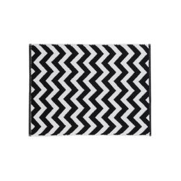 Framsohn 2er Set: Zwirnfrottier Badematte "Chevron" in schwarz (L) 70 x (B) 50 cm | Gr.: onesize