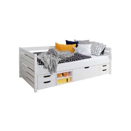Ticaa Sofabett Naomi inkl. Funktionsschubk&auml;sten, 90x200 in Wei&szlig; | Gr.: onesize