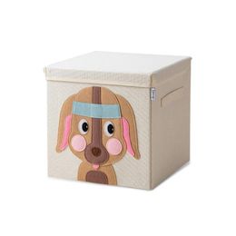 Lifeney Aufbewahrungsbox mit Deckel Hund dunkel, 33 x 33 x 33 cm | Gr.: onesize