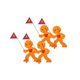 StreetBuddy Warnfigur f&uuml;r Kindersicherheit in Orange, 4-er Pack | Gr.: onesize
