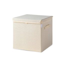 Lifeney Aufbewahrungsbox mit Deckel Beige, 33 x 33 x 33 cm | Gr.: onesize