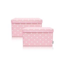 Lifeney Aufbewahrungsbox 2er-Set Rosa Stern, 37 x 25 x 21 cm | Gr.: onesize
