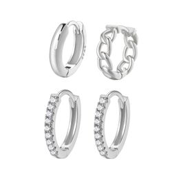 Hey Happiness Creolen 4er Set 925 Sterlingsilber in Silber | Gr.: onesize