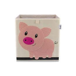 Lifeney Aufbewahrungsbox Schwein hell, 33 x 33 x 33 cm | Gr.: onesize