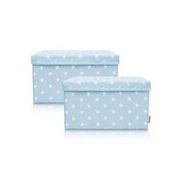 Lifeney Aufbewahrungsbox 2er-Set Hellblau Stern, 37 x 25 x 21 cm | Gr.: onesize