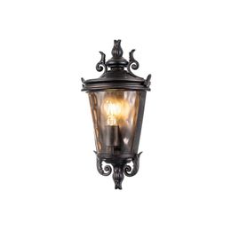 Licht-Erlebnisse Au&szlig;en Wandlampe (B)21.7 x (H)43.2 cm in Bronze Antik Bernstein | Gr.: onesize