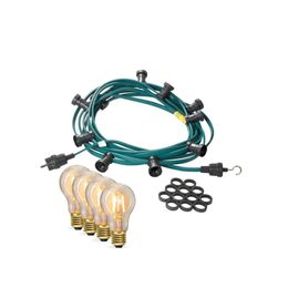 SATISFIRE Garten Party Lichterkette Illu 5x LED Edison Filament 5m gr&uuml;n | Gr.: onesize