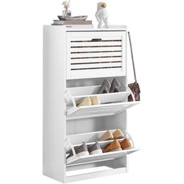 sobuy Schuhschrank in Wei&szlig; - (B)55 x (H)112 x (T)30cm | Gr.: onesize