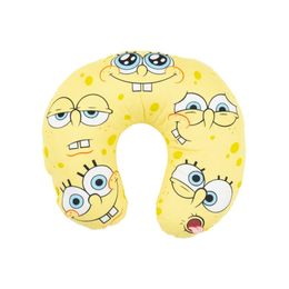 Spongebob Schwammkopf Reise Nackenkissen Reisekissen Nackenh&ouml;rnchen in gelb | Gr.: onesize