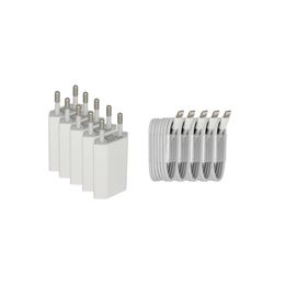 trendyoo 5er Pack USB Netzstecker + USB Ladekabel f&uuml;r Apple iPhone kompatibel | Gr.: onesize