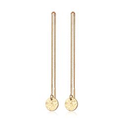 Elli Ohrringe 925 Sterling Silber Kreis, Pl&auml;ttchen in Gold | Gr.: onesize