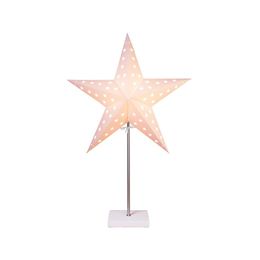 STAR TRADING Stern-Tischleuchte &sbquo;Leo&lsquo;, Holzfu&szlig;, wei&szlig;, 65cm in Wei&szlig; | Gr.: onesize