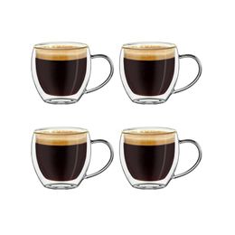Creano Espressogl&auml;ser mit Henkel doppelwandig 4er Set 100ml art.442 Glas | Gr.: onesize