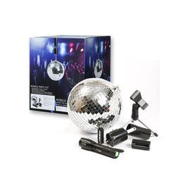 SATISFIRE 4teiliges Discokugel Set Komplettset (20cm Kugel Motor Spot Stativ) | Gr.: onesize