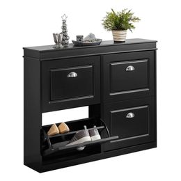 sobuy Schuhkipper in Schwarz - (B)105 x (H)82 x (T)24cm | Gr.: onesize