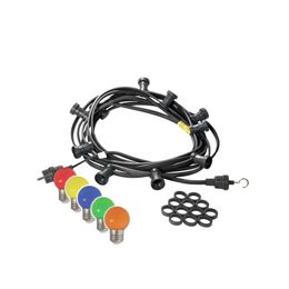SATISFIRE Garten Party Lichterkette Illu 30 bunte LED Kugellampen 30m schwarz | Gr.: onesize