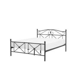 Beliani Doppelbett RODEZ in Schwarz - (W) 146 x (H) 92 x (L) 208 cm | Gr.: onesize