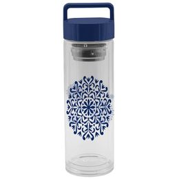 GEDA LABELS Teeflasche mit Teesieb Classic Blue Ornament in Blau - 400 ml | Gr.: onesize