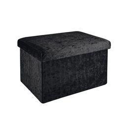 Intirilife Faltbare Sitzbank 49x30x30 cm in Samt Schwarz | Gr.: onesize