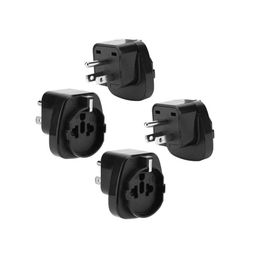 Intirilife 4x Steckdosen Adapter - Typ B auf EU in SCHWARZ | Gr.: onesize