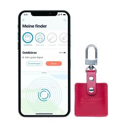 musegear Bluetooth-Schl&uuml;sselfinder "Finder 2" in bordeaux roter Ledertasche | Gr.: onesize
