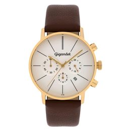 Gigandet Quarzuhr Chronograph "MINIMALISM" in Braun/Gold/Silber | Gr.: onesize