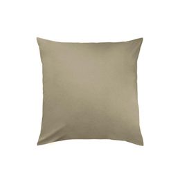 Traumschlaf Uni Kissenh&uuml;lle Monaco 2er Set in taupe | Gr.: 2x 80x80 cm