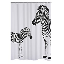 Ridder Duschvorhang Textil Zebra schwarz 180x200 cm | Gr.: onesize