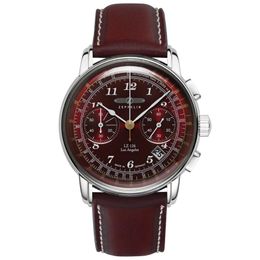Zeppelin Herren-Armbanduhr Chronograph LZ126 Los Angeles Dunkelrot | Gr.: onesize