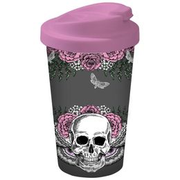 GEDA LABELS Coffee to go Becher Lady Skull in Rosa - 400 ml | Gr.: onesize
