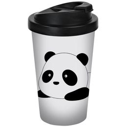 GEDA LABELS Coffee to go Becher Panda Cute in Wei&szlig; - 400 ml | Gr.: onesize
