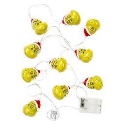 The Grinch LED Lichterkette 2m mit 10 LEDs warmwei&szlig; batterie innen in gr&uuml;n | Gr.: onesize