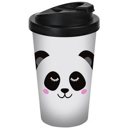 GEDA LABELS Coffee to go Becher Panda Gesicht in Wei&szlig; - 400 ml | Gr.: onesize