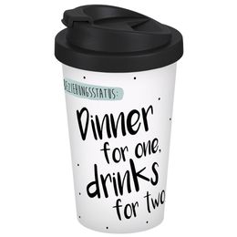 GEDA LABELS Coffee to go Becher Dinner for one in Wei&szlig; - 400 ml | Gr.: onesize
