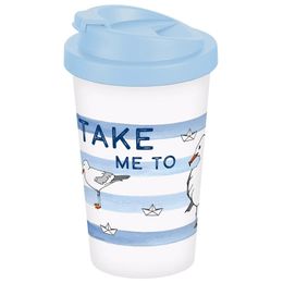 GEDA LABELS Coffee to go Becher Take me to the ocean in Blau - 400 ml | Gr.: onesize