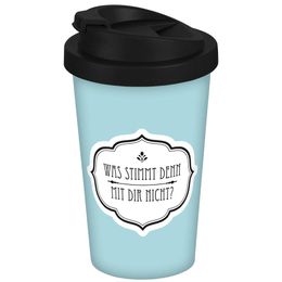 GEDA LABELS Coffee to go Becher Was stimmt mit dir nicht in Blau - 400 ml | Gr.: onesize