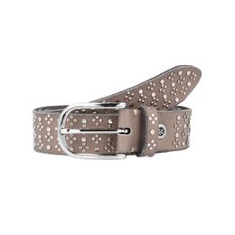 b.belt Nieteng&uuml;rtel Leder in taupe | Gr.: 90 cm