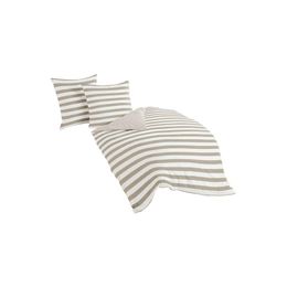 Traumschlaf Bettw&auml;sche Albklassik Stripe in taupe | Gr.: 80 x 80 cm
