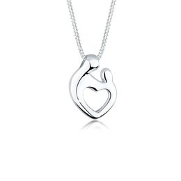Elli Halskette 925 Sterling Silber Herz in Silber | Gr.: 45 cm