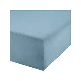 REDBEST Single-Jersey Boxspring-Spannbettlaken Denver in rauchblau | Gr.: 90x190 cm - 100x200 cm