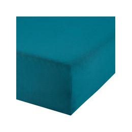 REDBEST Single-Jersey Boxspring-Spannbettlaken Denver in petrol | Gr.: 90x190 cm - 100x200 cm