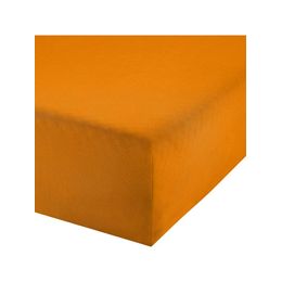 REDBEST Single-Jersey Boxspring-Spannbettlaken Denver in orange | Gr.: 140x200 cm - 160x200 cm