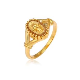 Elli Ring 925 Sterling Silber Marienbild in Gold | Gr.: 58