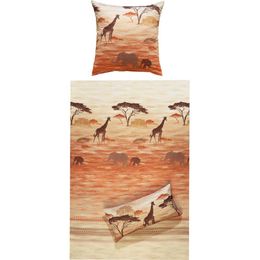 Erwin M&uuml;ller Erwin M&uuml;ller Mako-Satin Bettw&auml;sche in braun-beige | Gr.: 155x220 cm (40x80 cm)