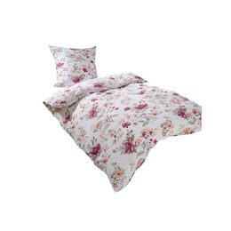 Traumschlaf Bettw&auml;sche Fleur in lila | Gr.: 160x210 cm (65x100 cm)