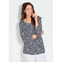GOLDNER Kurzgr&ouml;&szlig;e: 3/4-Arm-Shirt mit Paisleymuster in schwarz / wei&szlig; / gemustert | Gr.: 23