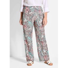 GOLDNER Lange Viskose Schlupfhose mit Paisley-Print und weitem Bein in ros&eacute; / gemustert | Gr.: 38
