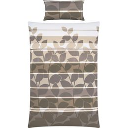 Erwin M&uuml;ller Erwin M&uuml;ller Bettw&auml;sche in taupe-kiesel | Gr.: 155 x 220 + 80 x 80 cm